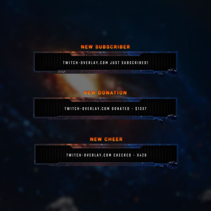 Deep Space animated Stream Alerts | #1 Twitch-Overlay.com