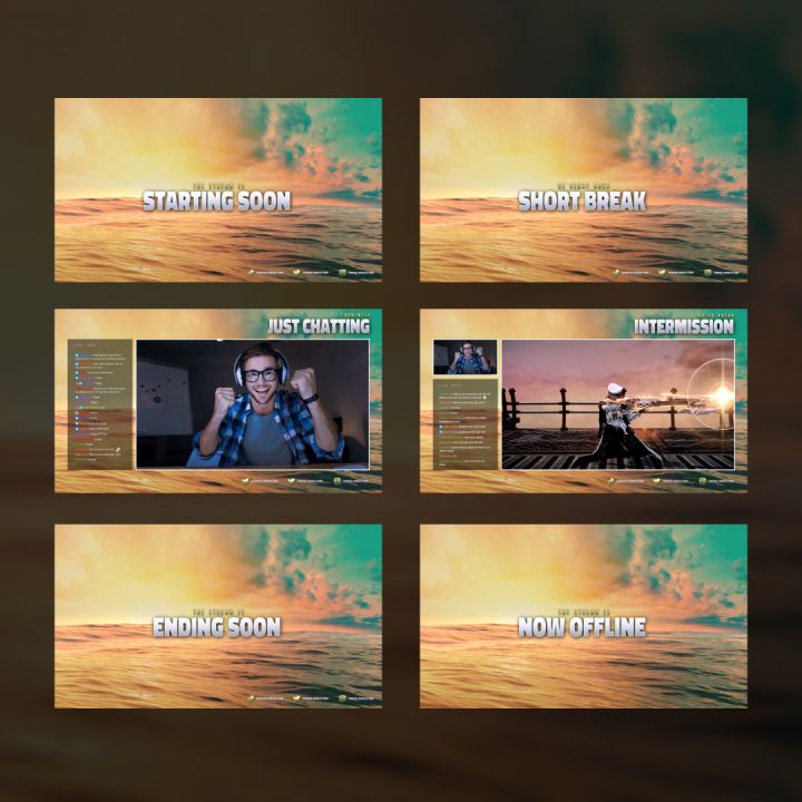 Breathtaking Ocean Sunset Screen Bundle | #1 Stream Screens